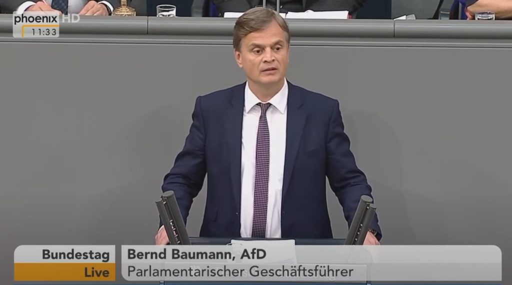 Konstituierende Sitzung: Bernd Baumann hält erste Rede der AfD im Bundestag – AfD Hamburg-Altona
